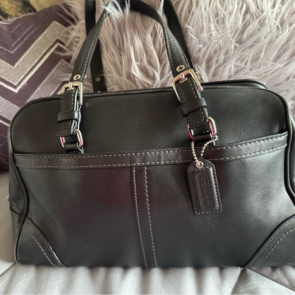 Coach | Bags | Coach Black Leather Bag Handbag Purse | Poshmark